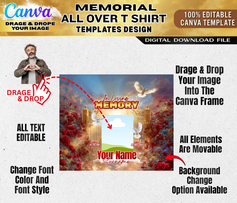 120x Mega Memorial T-shirt Design Bundle | in Loving Memory Canva ...