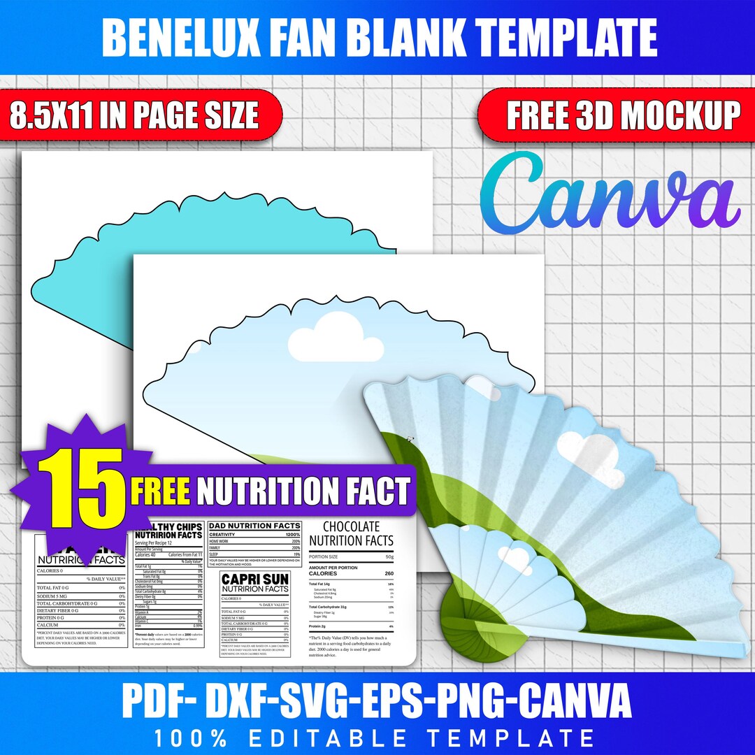 Benelux Fan Blank Template SVG | DIY Paddle Fan Label | Grad Fan ...
