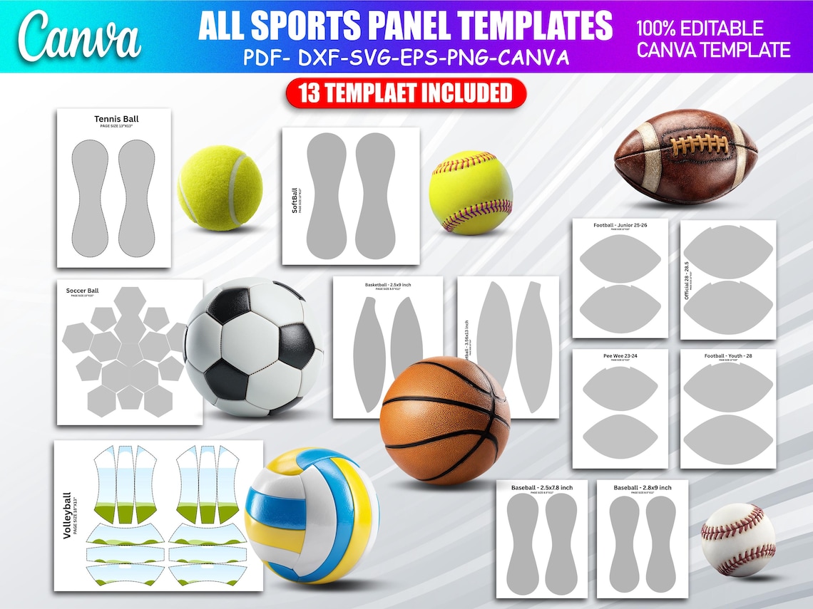 All Sports Panel Template Bundle | Editable Canva Drag & Drop Designs ...