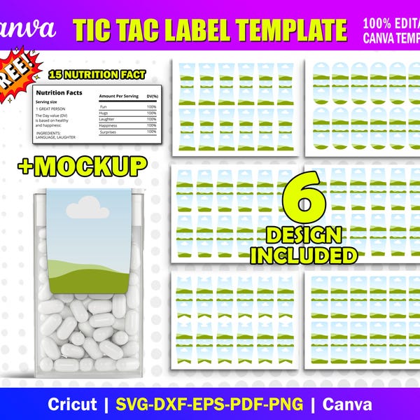 Tic Tac Label - Etsy