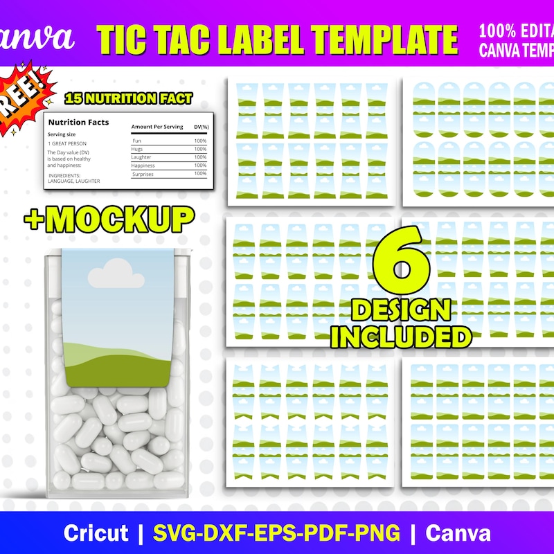 Tic Tacs Label Files - Etsy