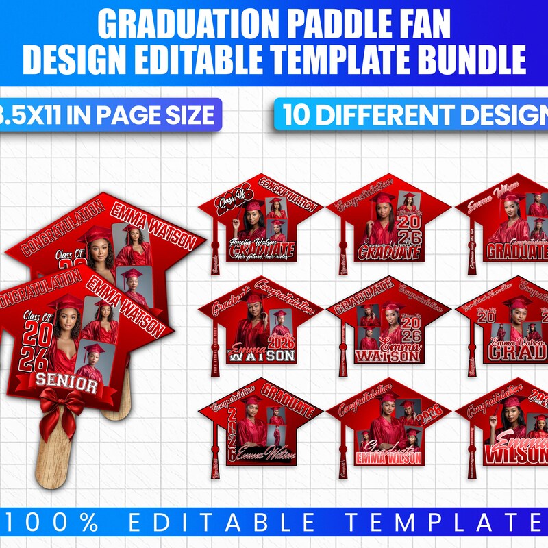 Graduation Fans Maroon - Etsy UK
