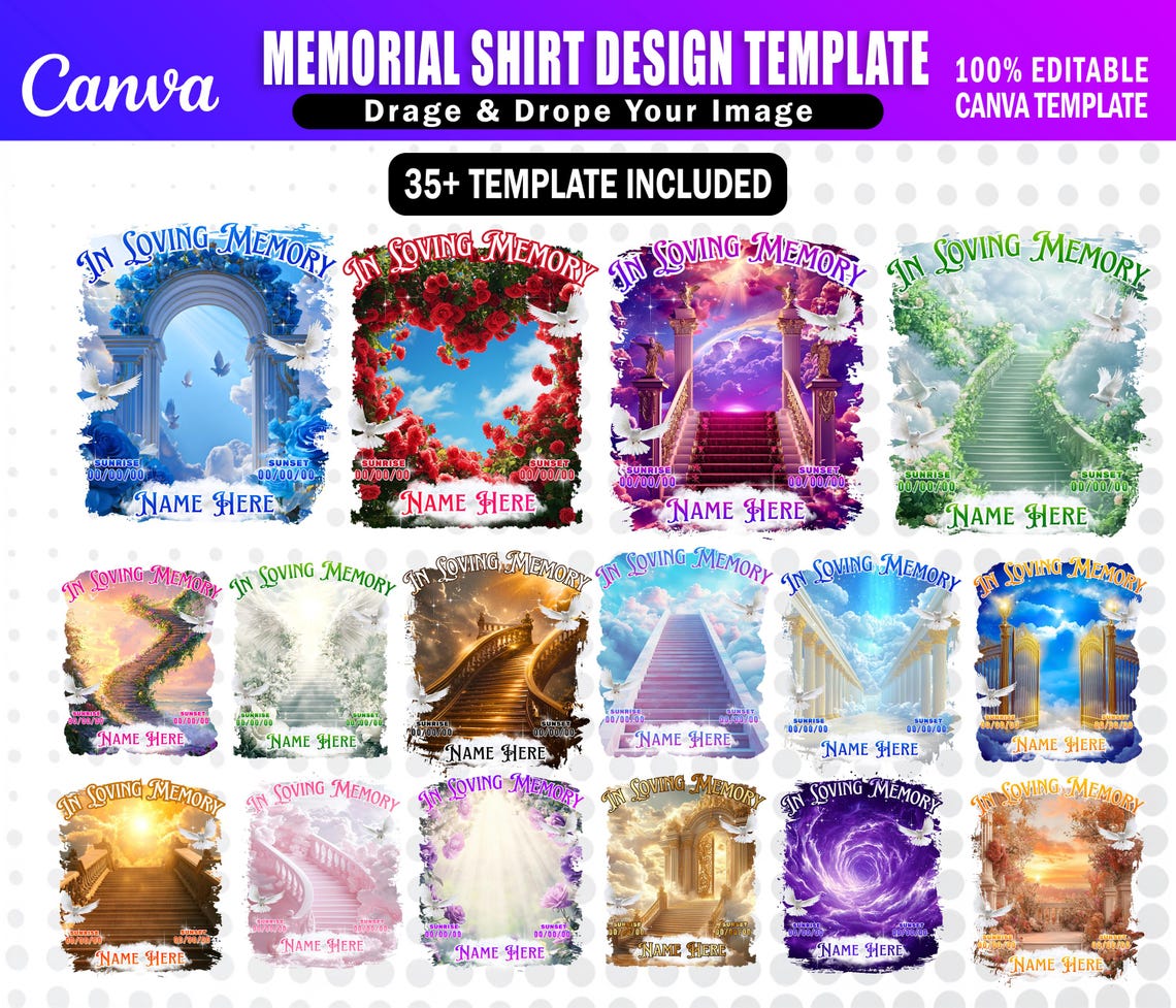 35+ in Loving Memory Shirt Designs | Editable Canva Memorial Templates ...