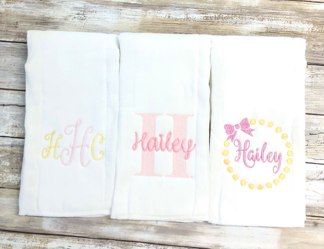 Monogrammed Burp Cloth Set Set of 3 Monogrammed Burp Cloths PICK Your ...