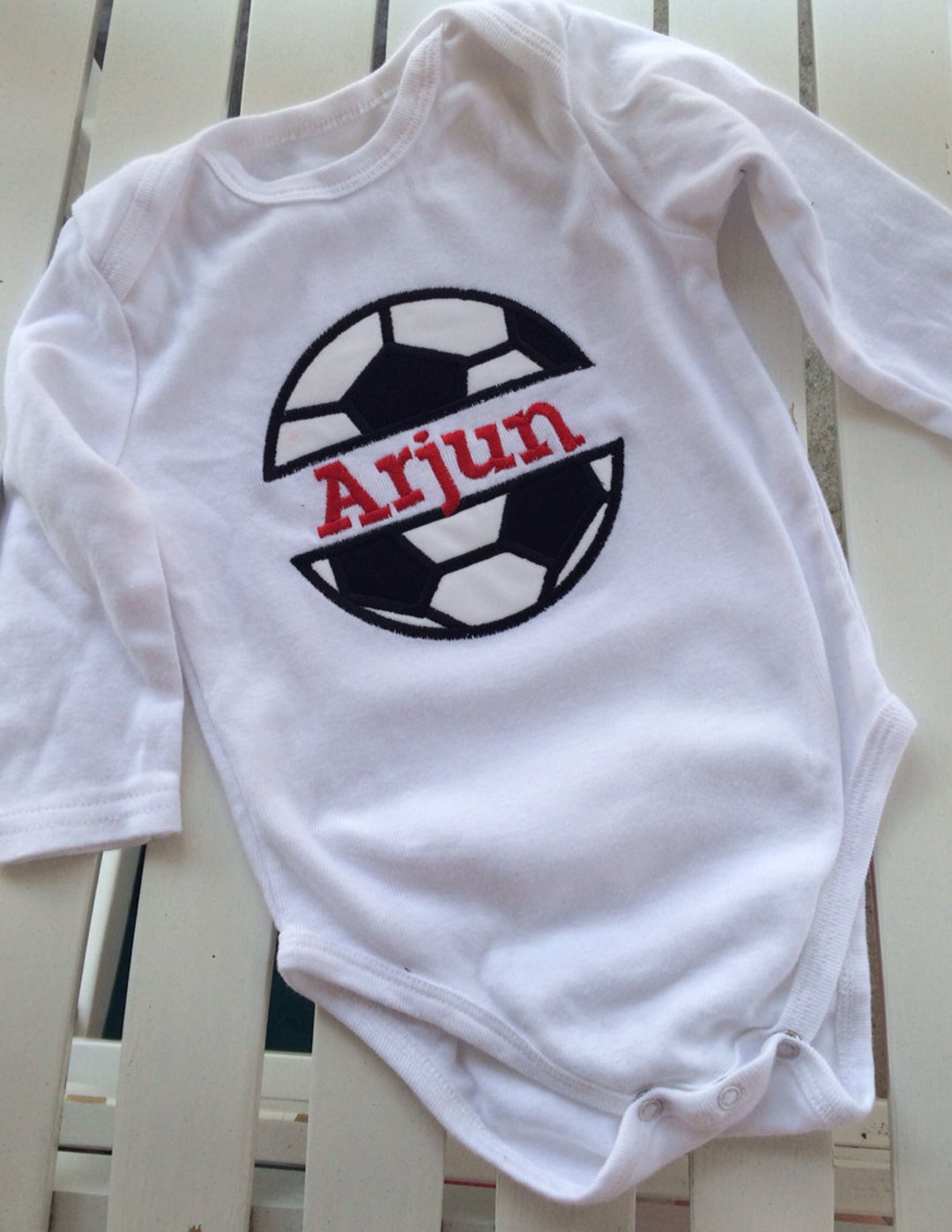 Split Soccer Onesie Personalized Split Soccer Ball Bodysuit - Etsy