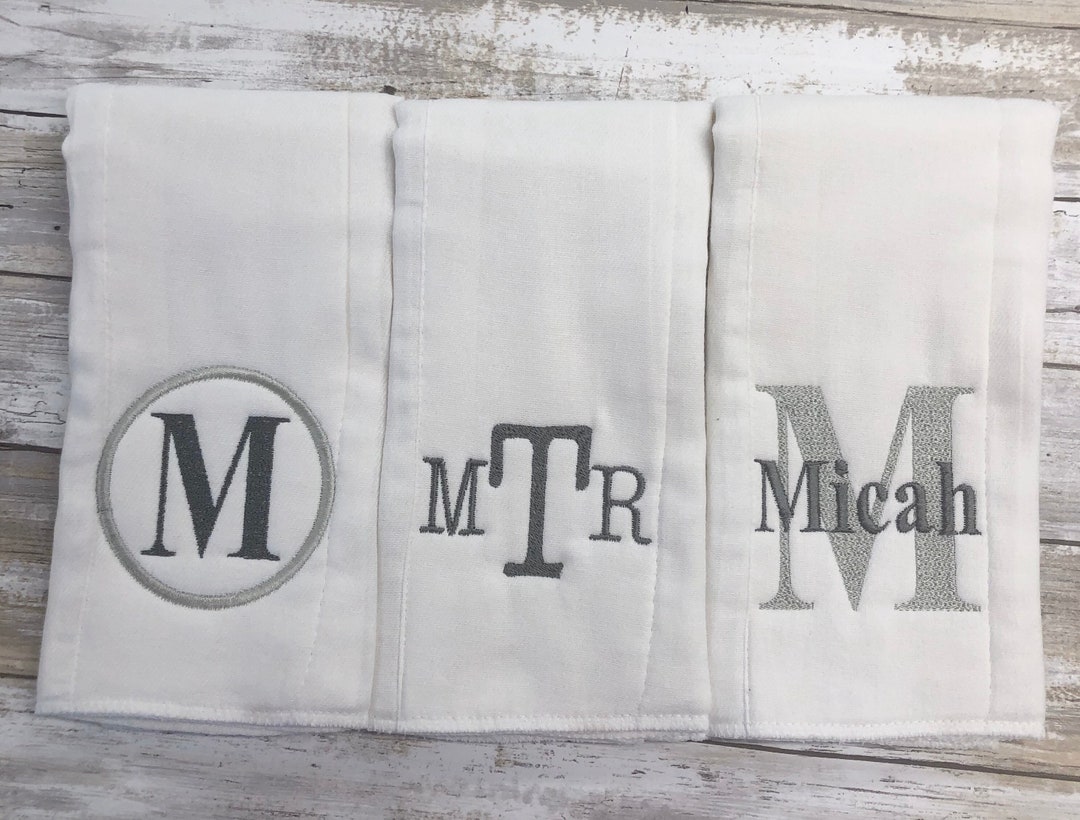 Monogrammed Burp Cloth Set Set of 3 Monogrammed Burp Cloths PICK Your ...