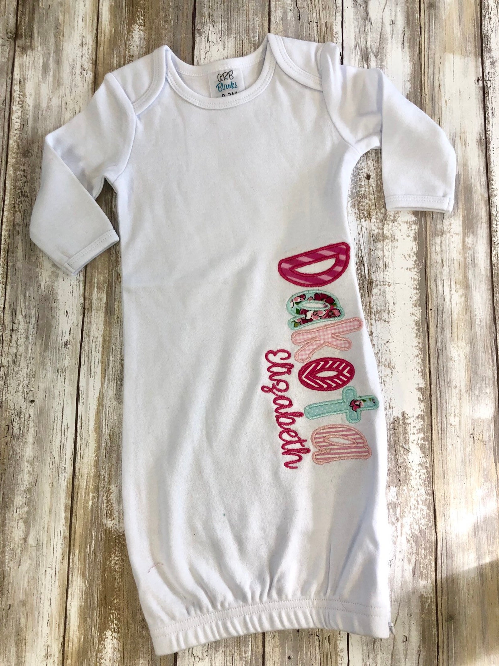 Personalized Baby Gown Monogrammed Baby Gown Baby Girl Coming Home ...