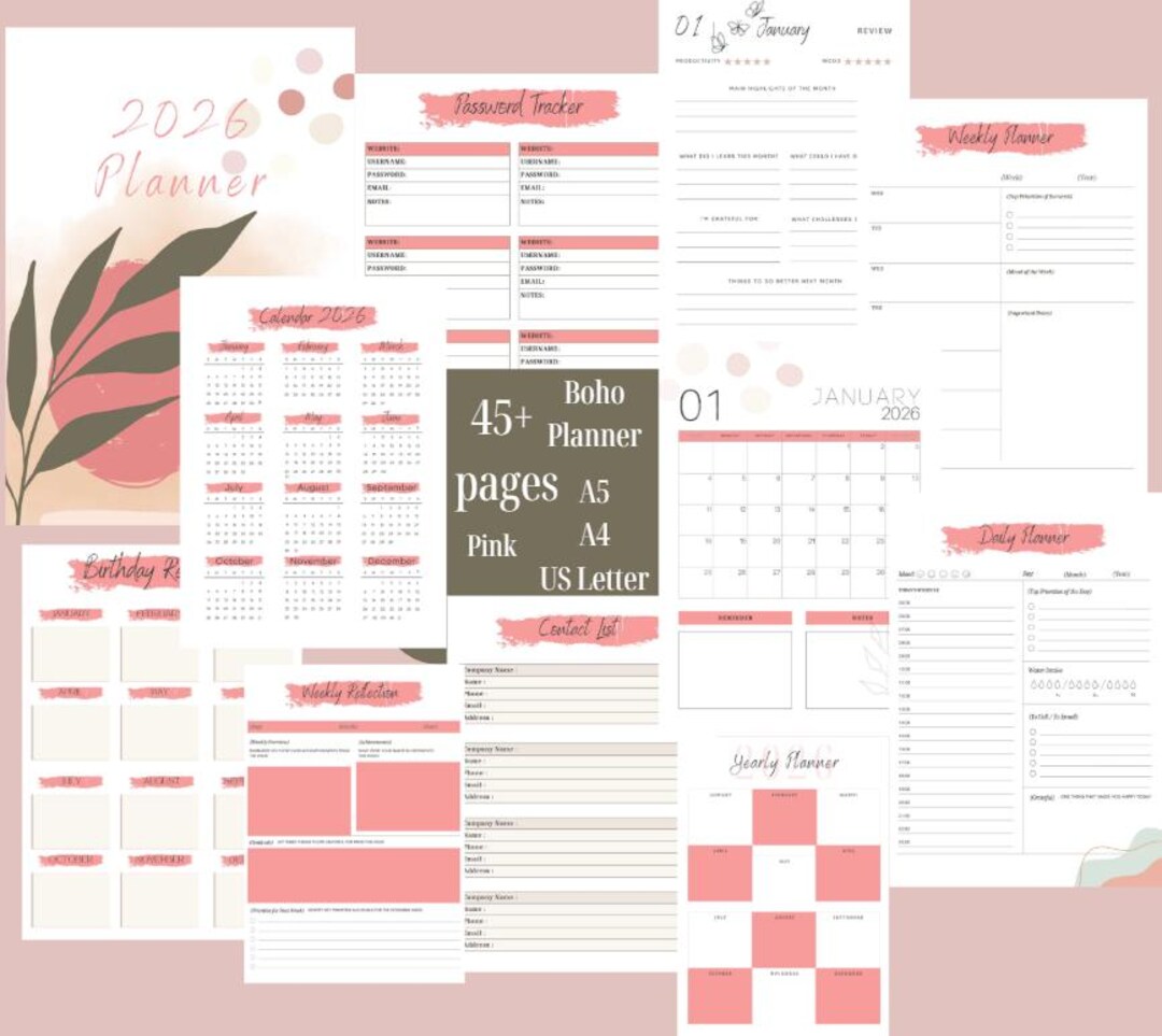 Boho Daily Planner/journal/diary - Etsy