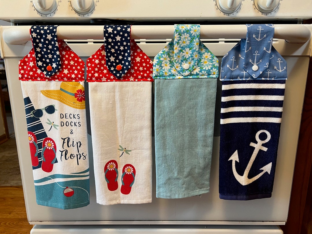 Summer Hanging Kitchen Towels With Snaps - Etsy