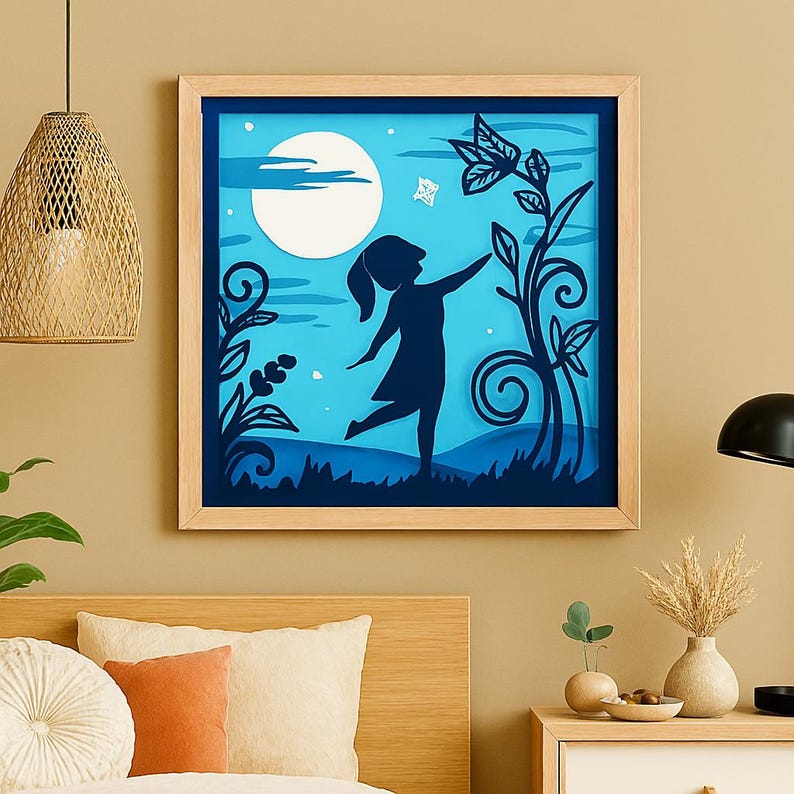 Fairy Light Box SVG; 3D Layered Moon Girl Box | |CNC Laser Cut Multi ...