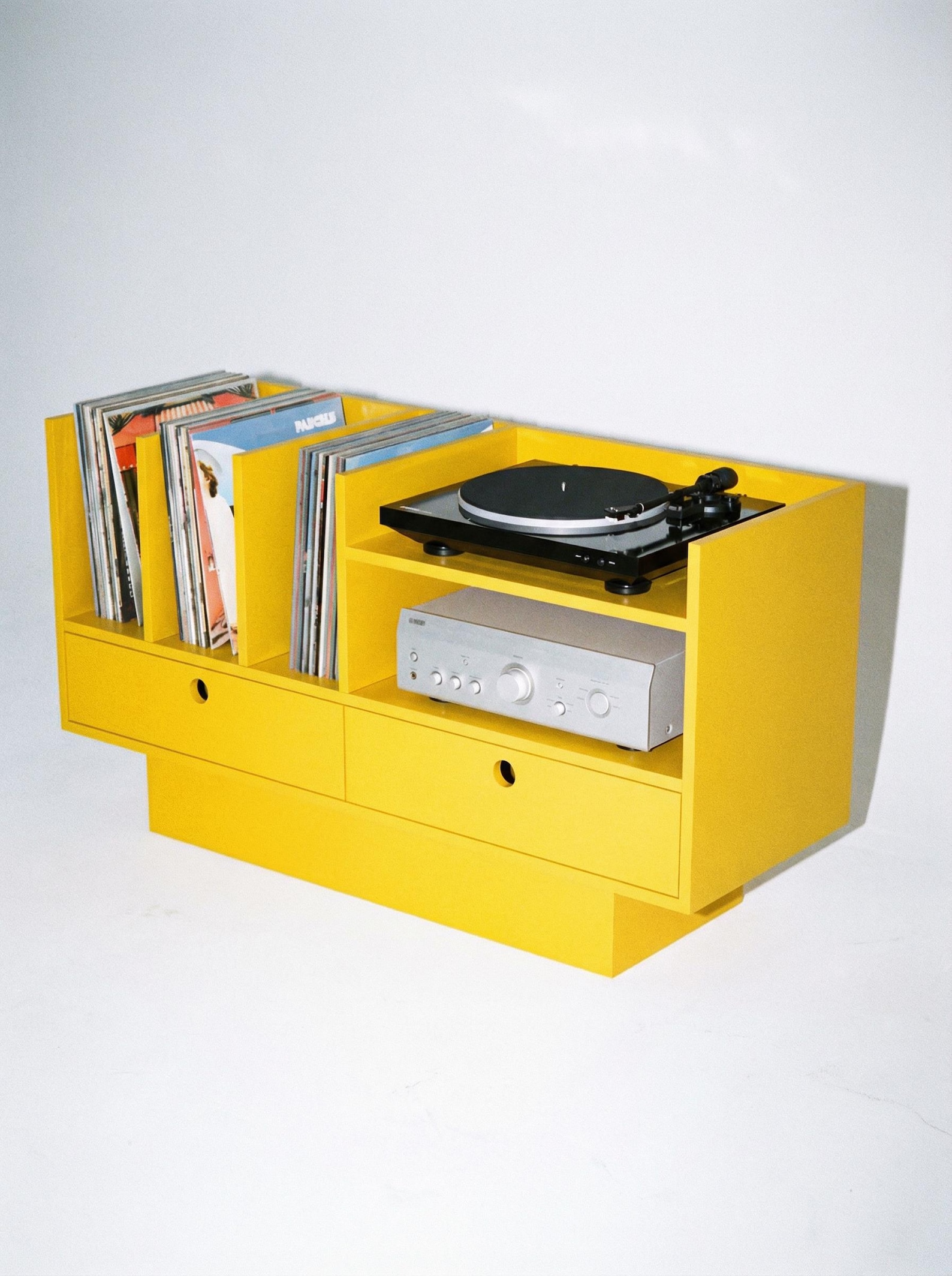Groove No.2 Color Edition Record Player Stand With Drawers, 120×42×65 ...