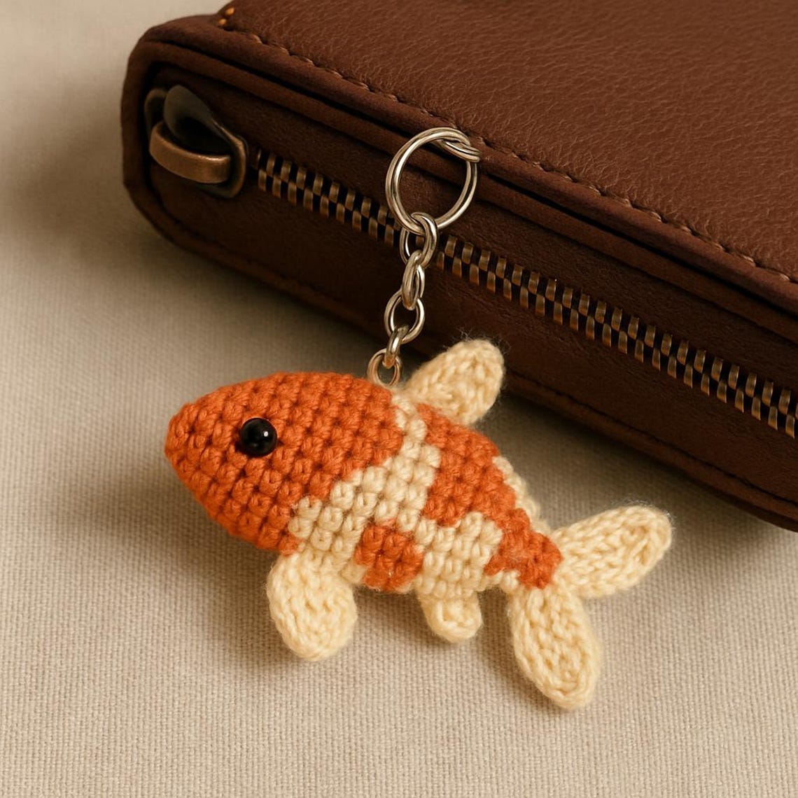 Mini Koi Fish Crochet Keychain – Handmade Amigurumi Bag Charm – Cute ...