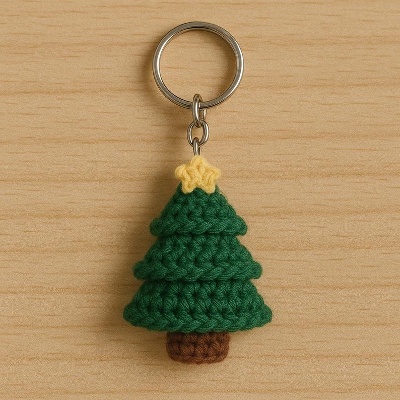 Crochet Christmas Keychain Set – Handmade Santa Tree Snowman Reindeer ...