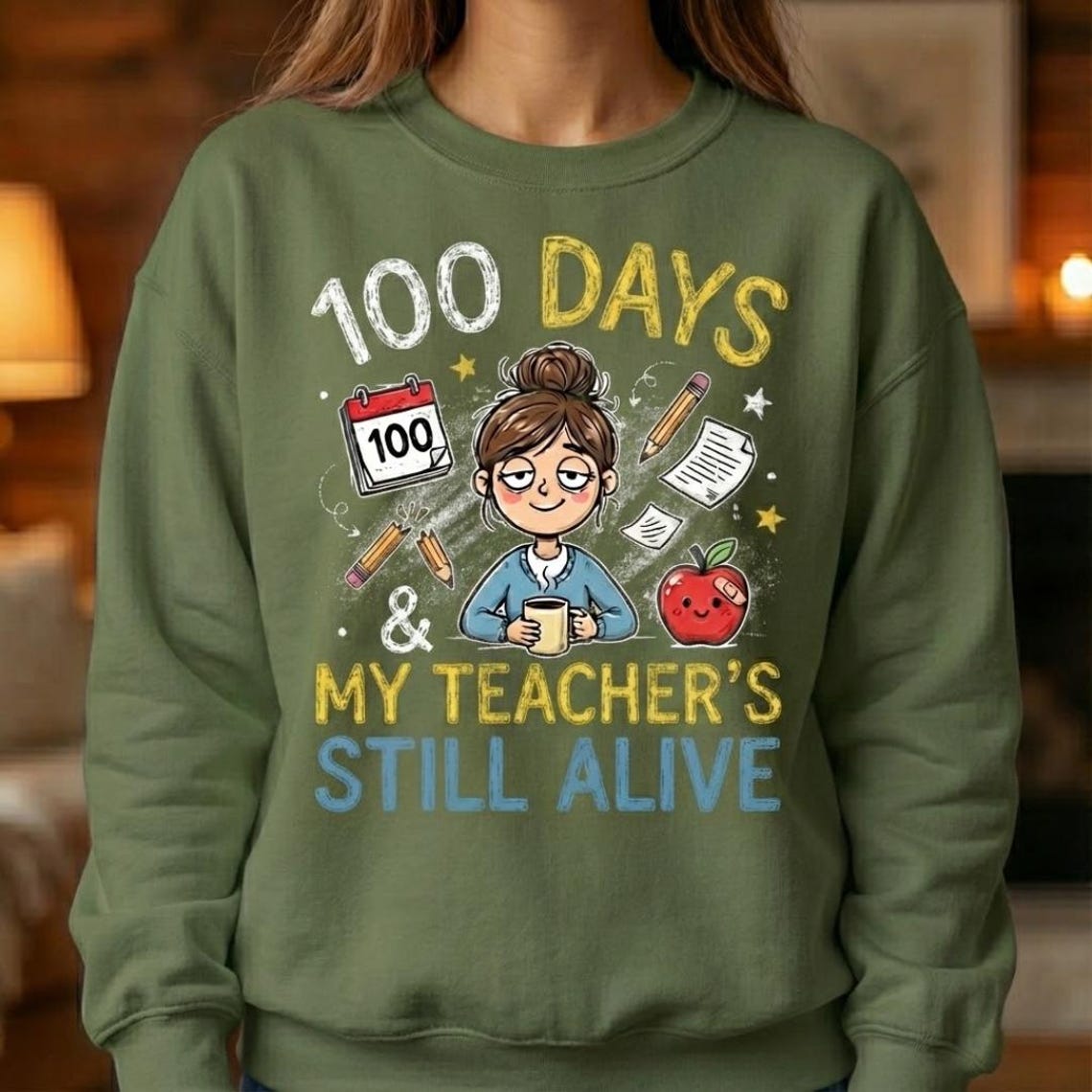 100 Days of School Funny Teacher PNG | My Teacher Survived 100 Days ...