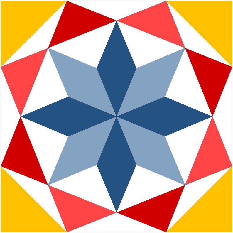 Paper Printed Barn Quilt Pattern Kit-included Full Size Printed Pattern ...