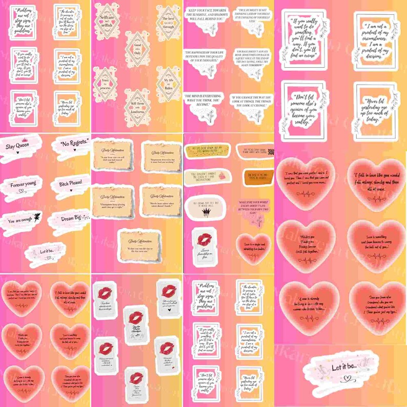 50 Motivational Quotes Printable Digital Stickers - Etsy