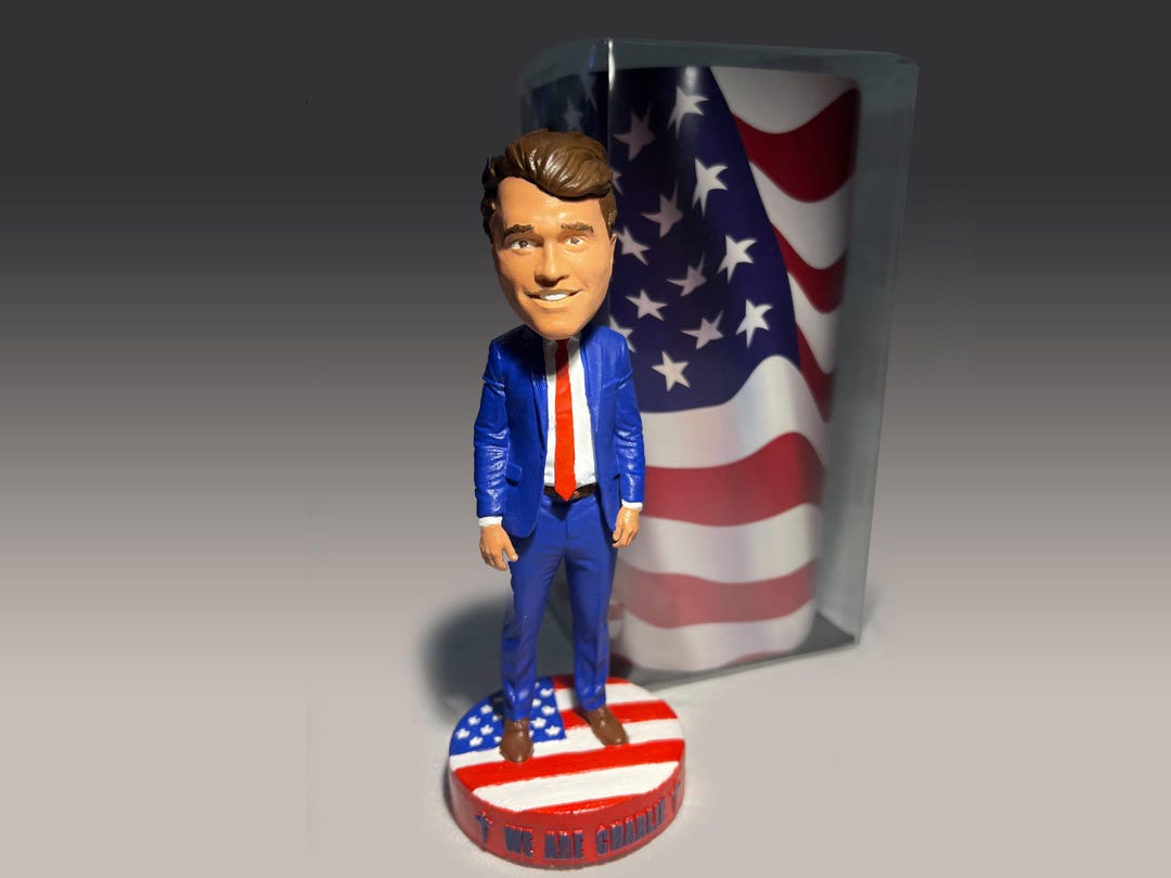Charlie Kirk Collectible Bobblehead – Handcrafted American Christian ...