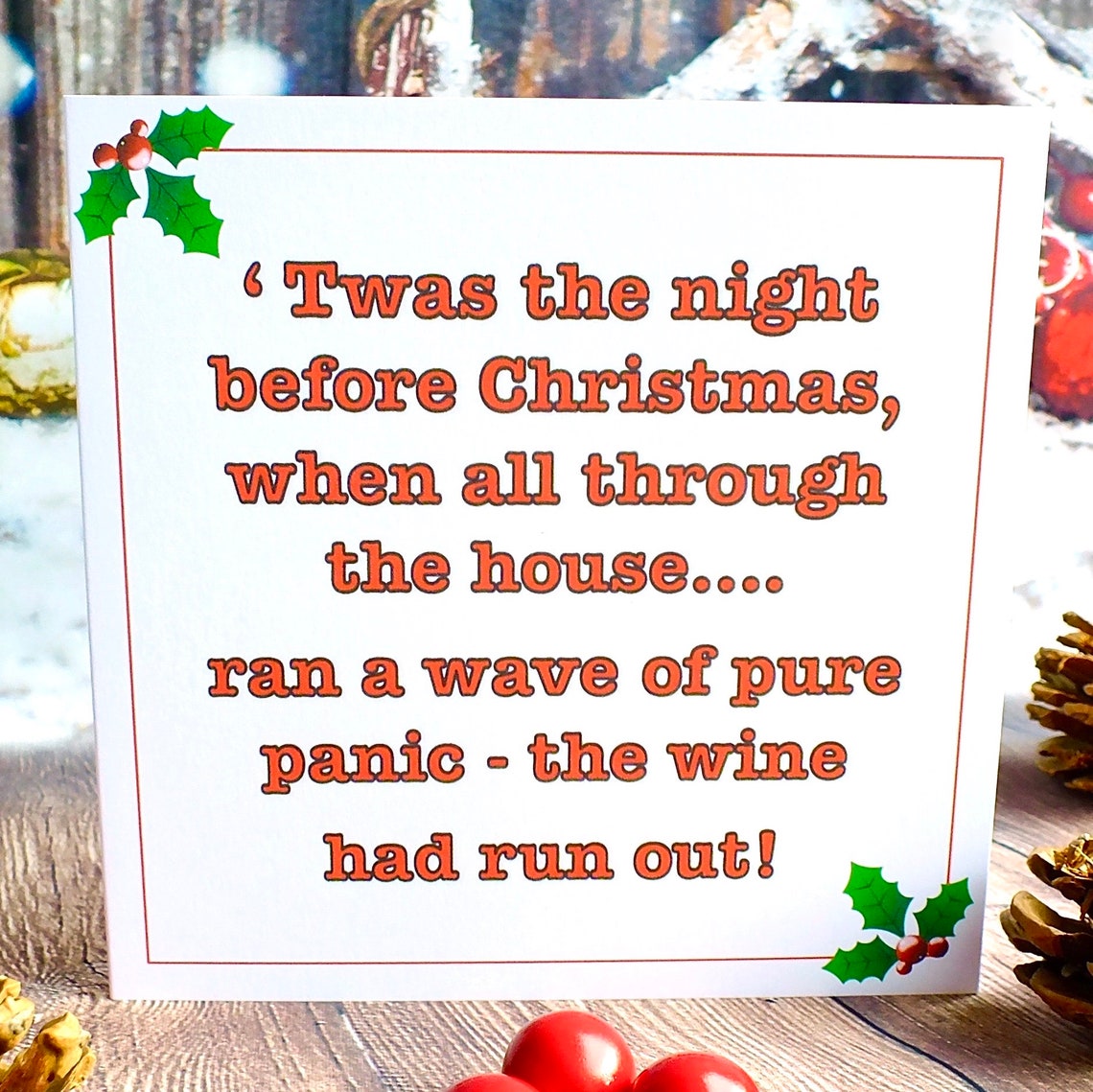 Funny Christmas Cards - Pack of 4 - Wine & Drinking Humour Xmas Card - Etsy