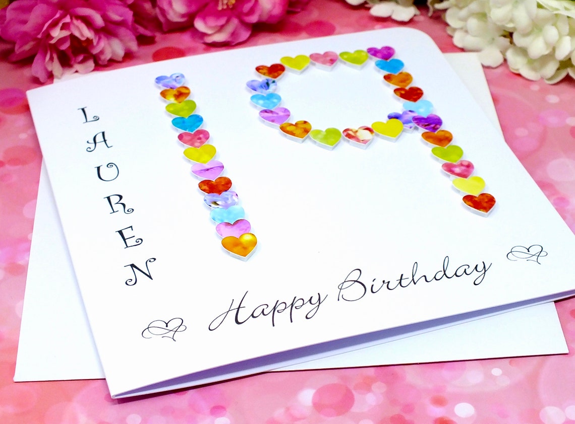 19th Birthday Card Handmade and Personalised Age 19 Birthday - Etsy