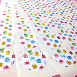 Gift Box Stickers for Gift Wrap Colourful Birthday or Christmas ...