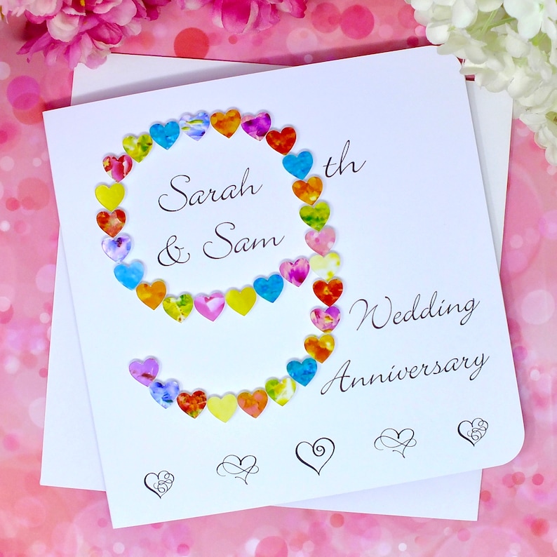 9th Wedding Anniversary Card Handmade and Personalised With - Etsy