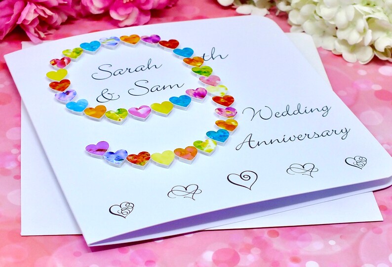 9th Wedding Anniversary Card Handmade and Personalised With - Etsy