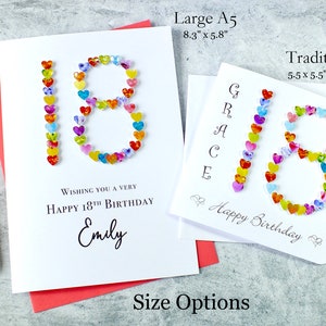 18th Birthday Card - Personalised Age 18 Birthday Card for Her ...