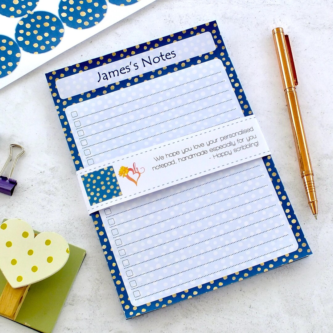Personalised Notepad With Tear off Pages, Checklist to Do List Pad ...