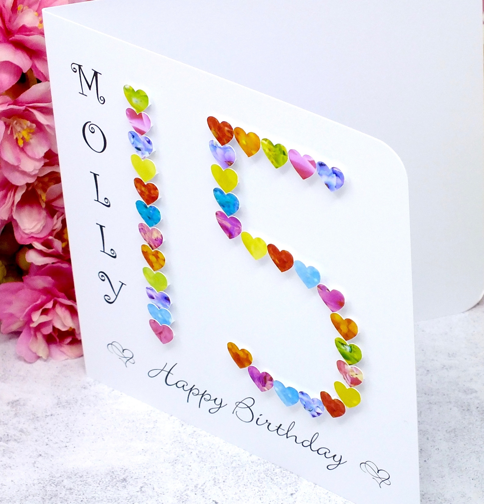 15th Birthday Card Age 15 Birthday Card Handmade & | Etsy