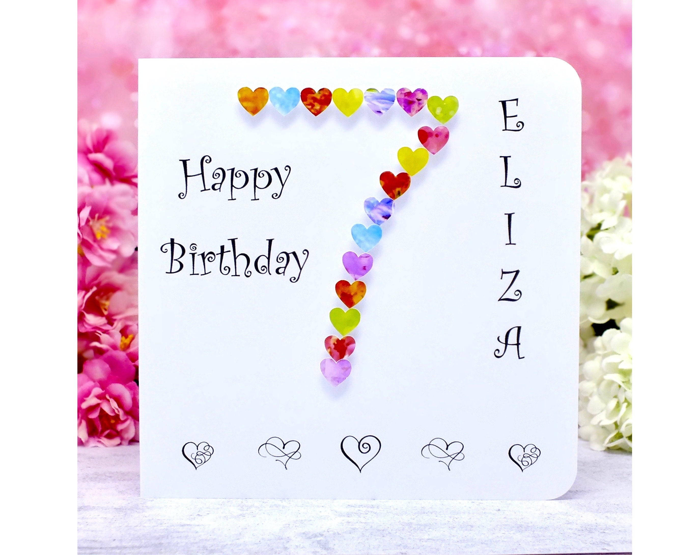 7th Birthday Card Age 7 Birthday Cards Handmade & - Etsy UK
