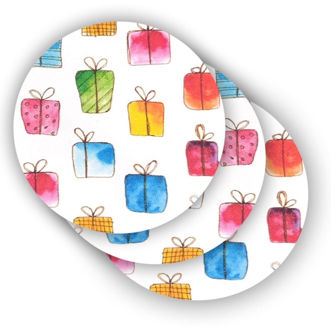 Gift Box Stickers for Gift Wrap - Colourful Birthday or Christmas ...