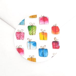 Gift Box Stickers for Gift Wrap Colourful Birthday or Christmas ...