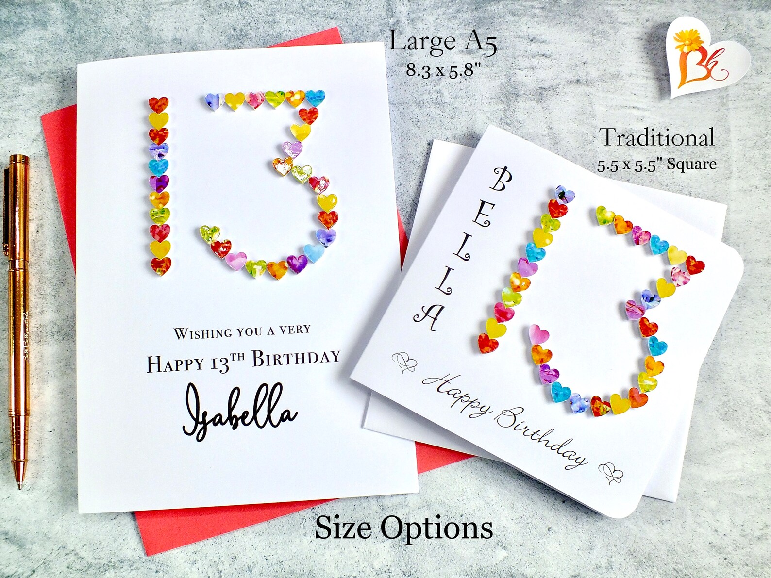 13th Birthday Card - Personalised Age 13 Card for Teenager Daughter Son ...