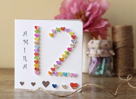 12th Birthday Card Age 12 Card Handmade Personalised | Etsy