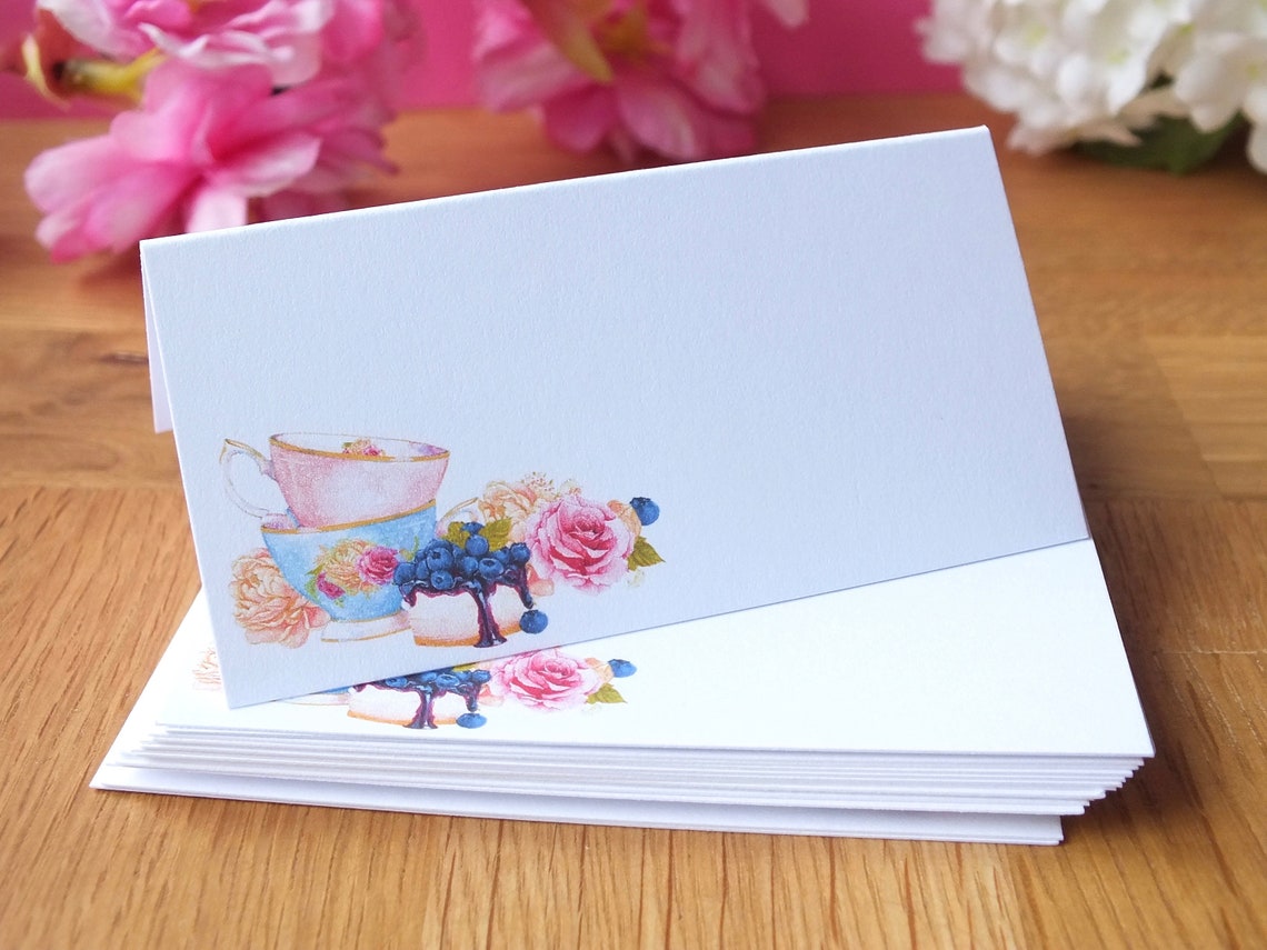Afternoon Tea Place Cards - Vintage Wedding / Dinner Party Guest Table ...