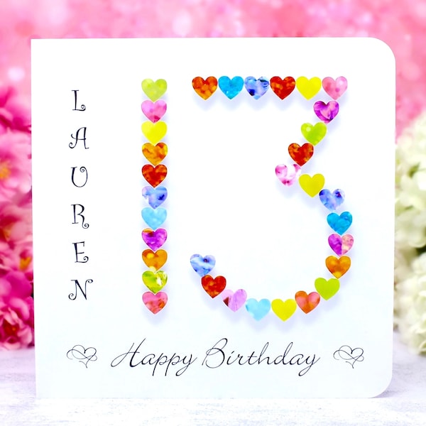 Granddaughter Age 13 Birthday Card - Etsy