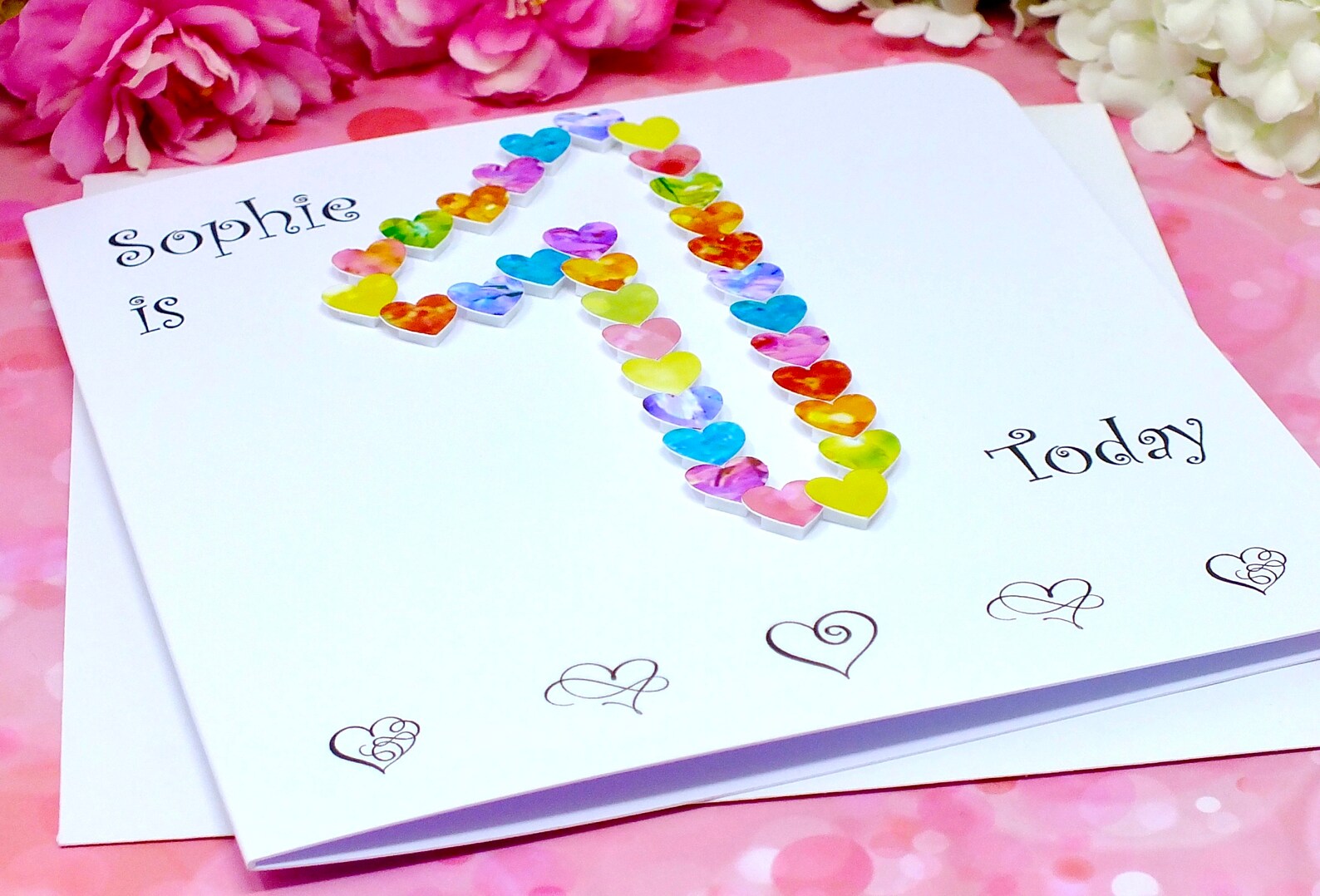 1st Birthday Card Personalised and Handmade First Birthday | Etsy