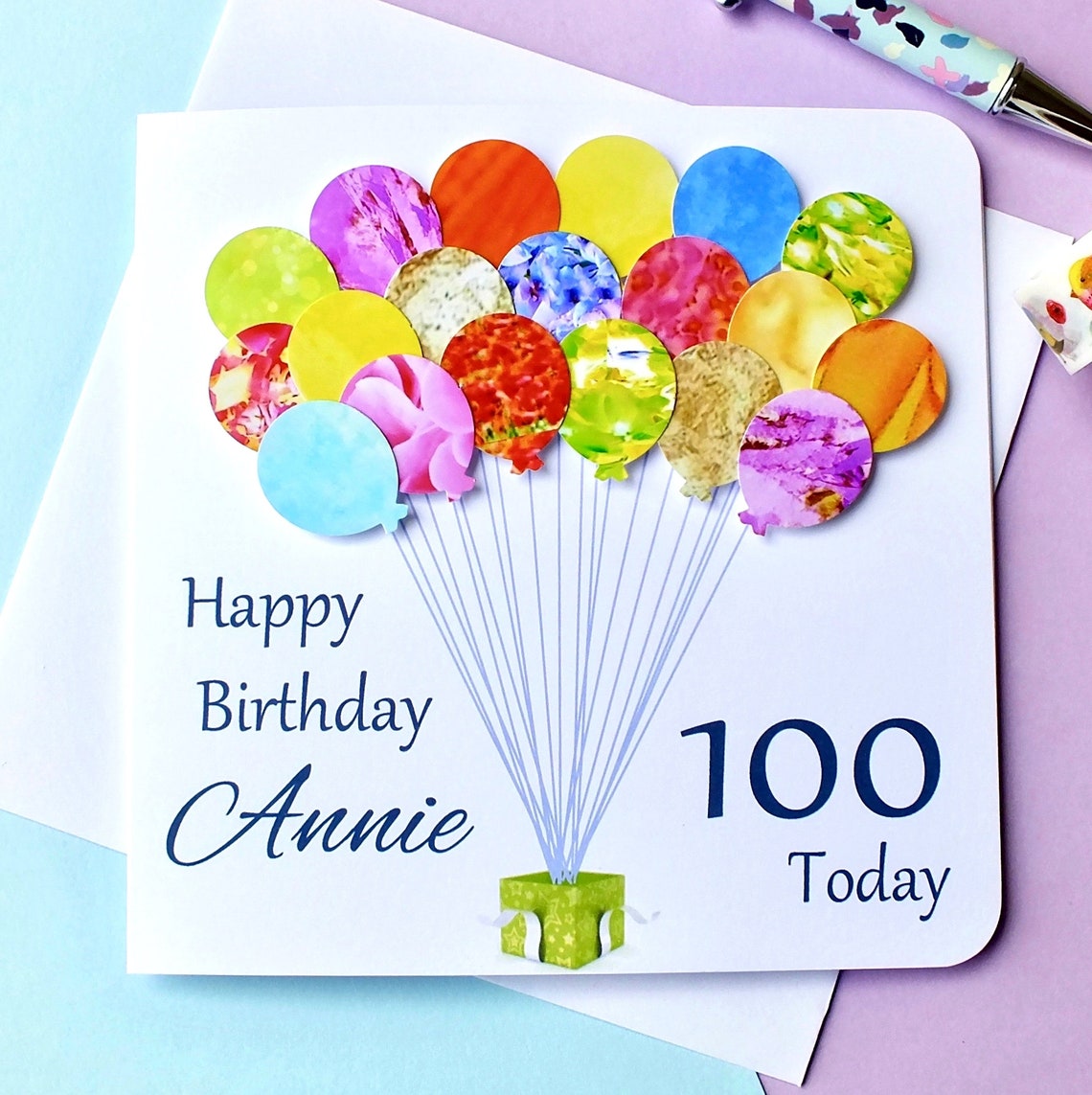 100th Birthday Card Personalised Age 100 Birthday Balloons Etsy 100th Birthday Card Personalised Age 100 Birthday Balloons Etsy