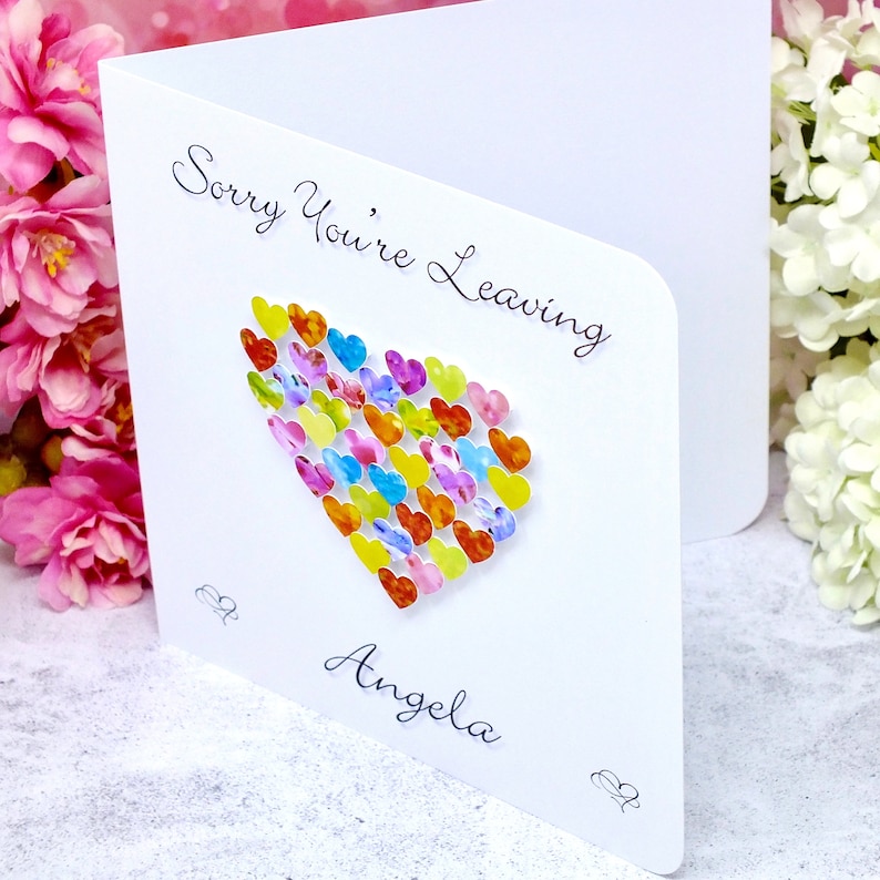 Sorry You're Leaving Card - Handmade and Personalised Leaving Card ...