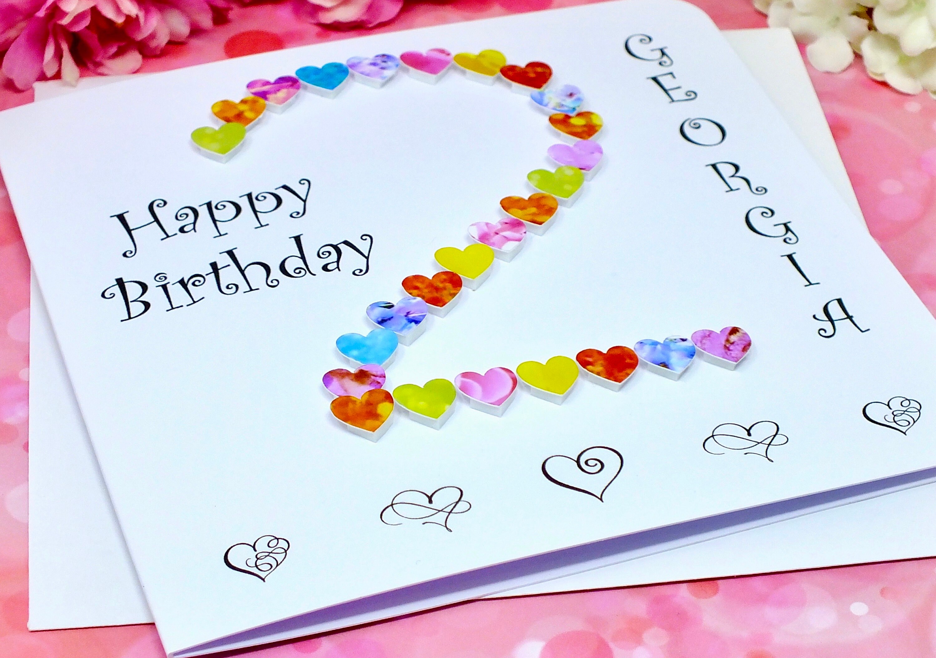 2nd Birthday Card Custom Personalised Age 2 Birthday Card | Etsy