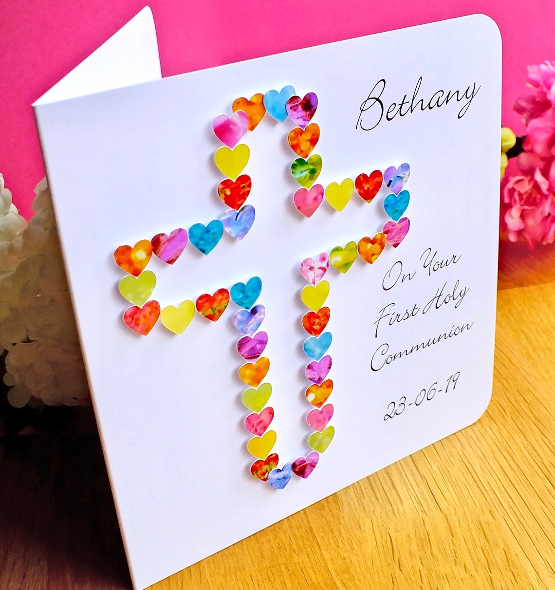 First Holy Communion Card Handmade and Personalised With | Etsy UK