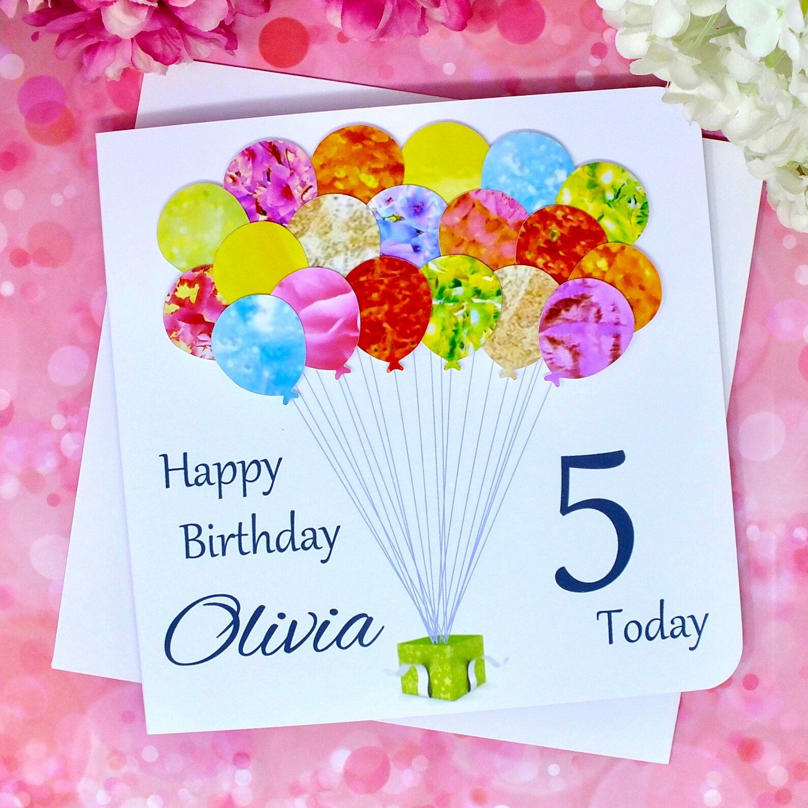 5th Birthday Card Personalised Age 5 Birthday Balloons Card - Etsy UK