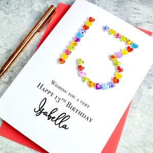 13th Birthday Card - Personalised Age 13 Card for Teenager Daughter Son ...