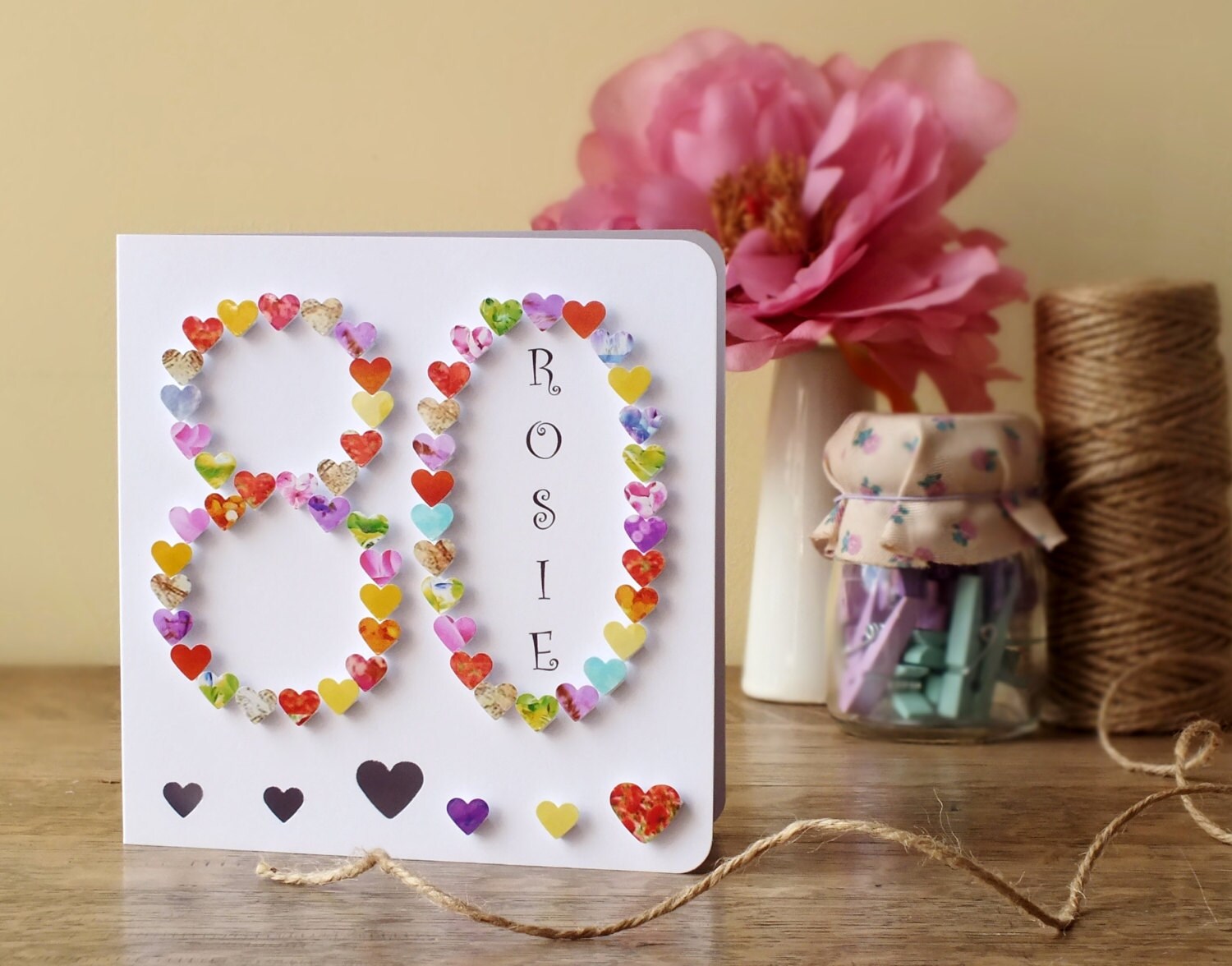 80th Birthday Card Personalised Age 80 Card Handmade | Etsy