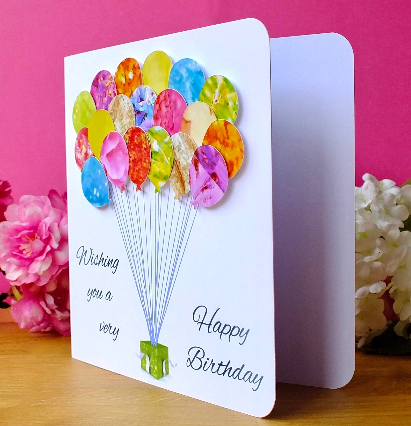 Handmade 3D Birthday Card Colourful Birthday Card Unique | Etsy