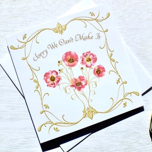 Wedding Regret Card - Luxury Wedding With Regret Card 'sorry We Can't ...