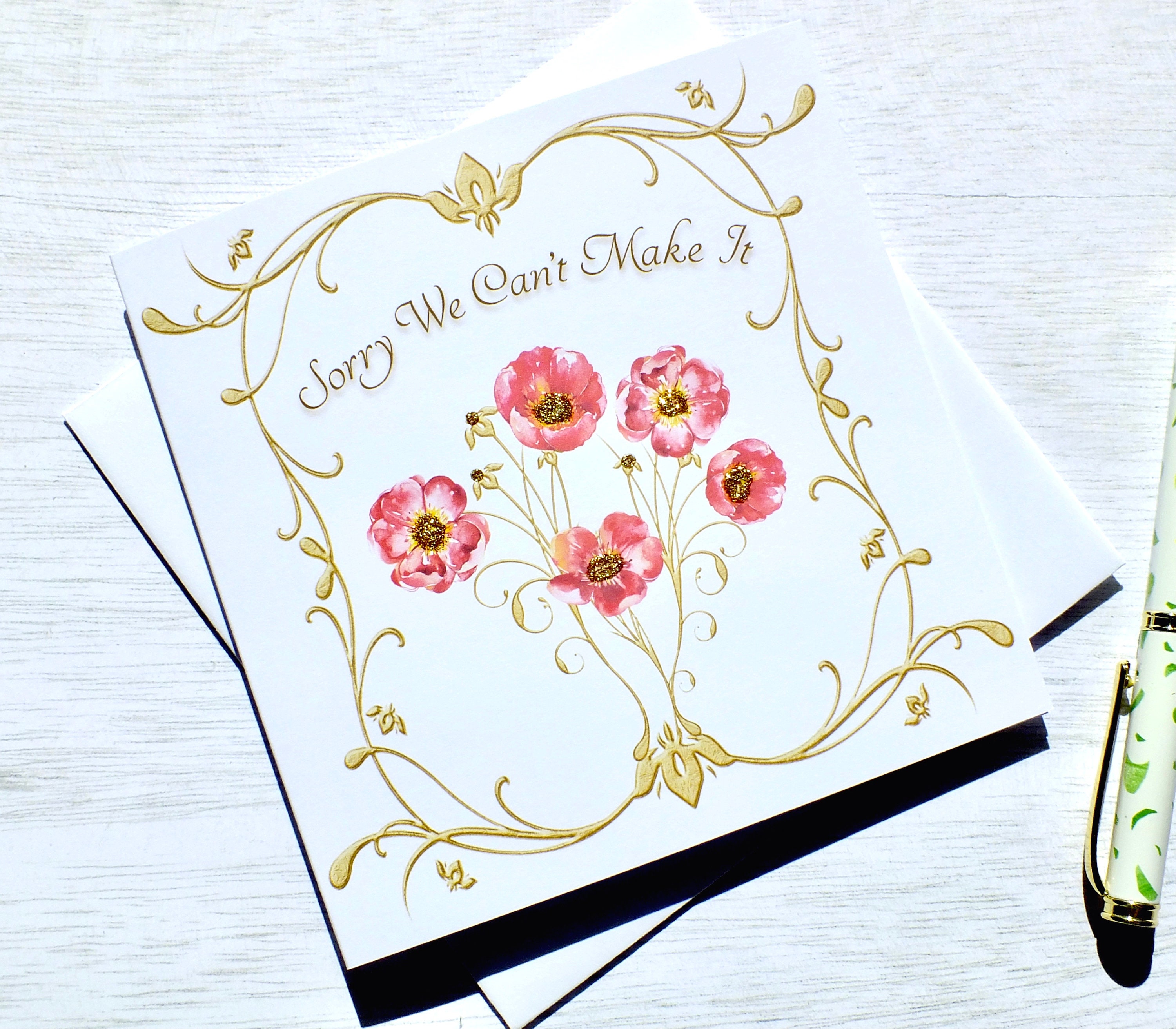Wedding Regret Card - Luxury Wedding With Regret Card 'sorry We Can't ...