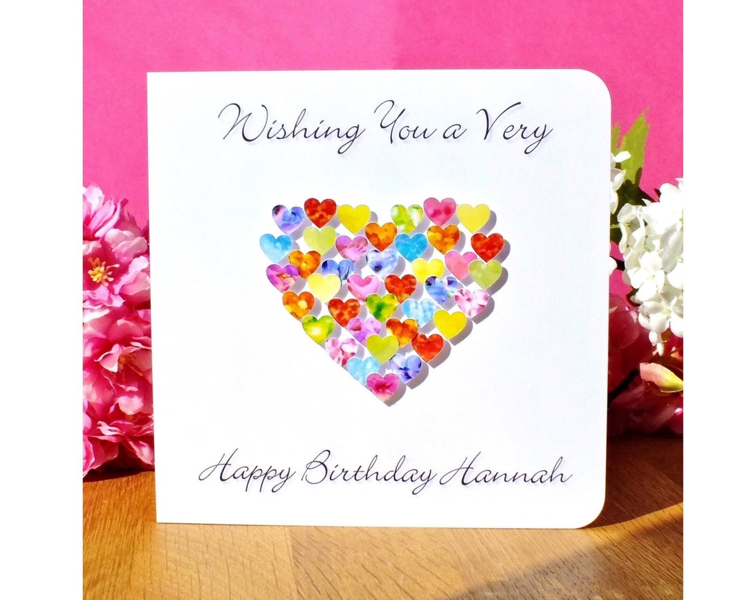 Personalised Birthday Card - Colourful Custom Birthday Card With Name ...