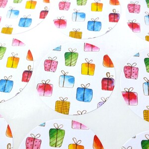 Gift Box Stickers for Gift Wrap Colourful Birthday or Christmas ...