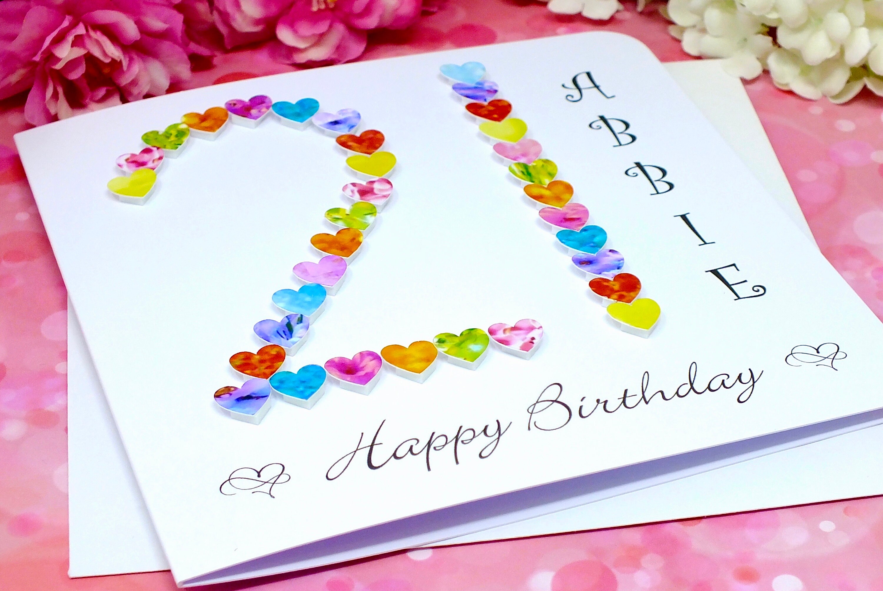 21st Birthday Card Personalised Age 21 Card Multi Coloured Etsy Uk
